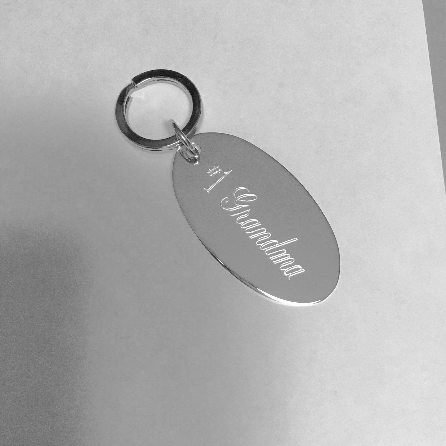 Personalized Silver Oval Key Ring Tag Fob Key Chain Key Holder - Etsy