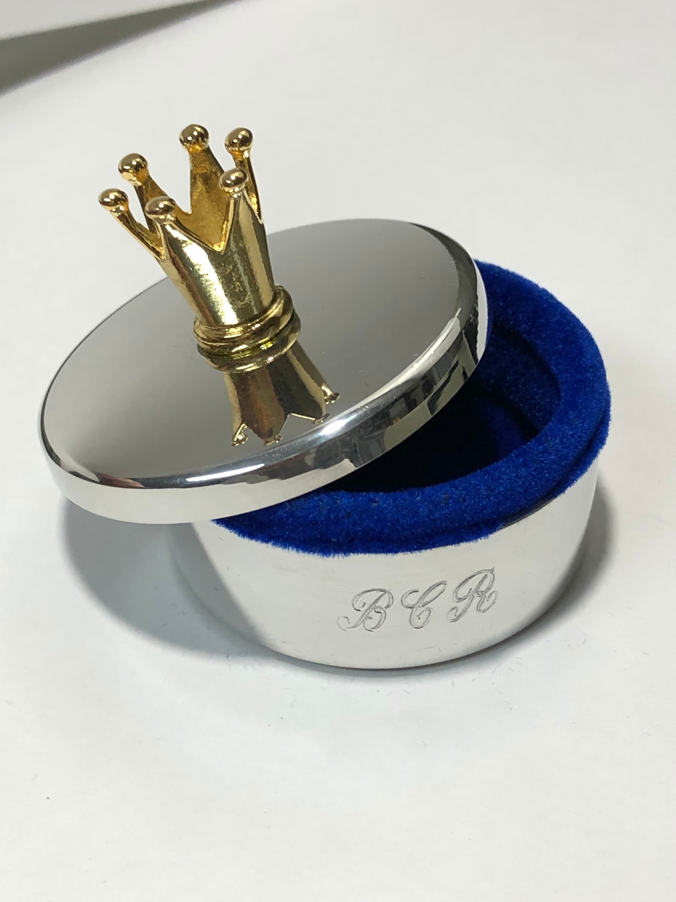 Pewter Tooth Fairy Box With Crown Personalized Free Engraving Silver ...