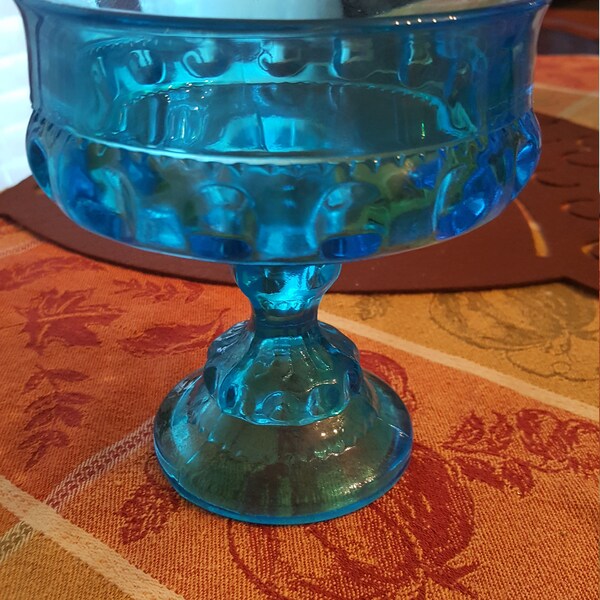 Blue Glass Compote - Etsy