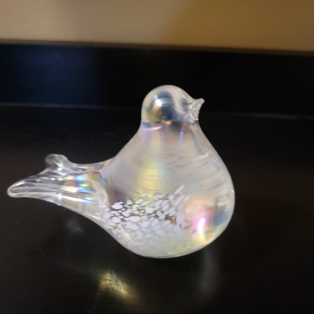 Small Vintage Glass Bird Paperweight - Etsy
