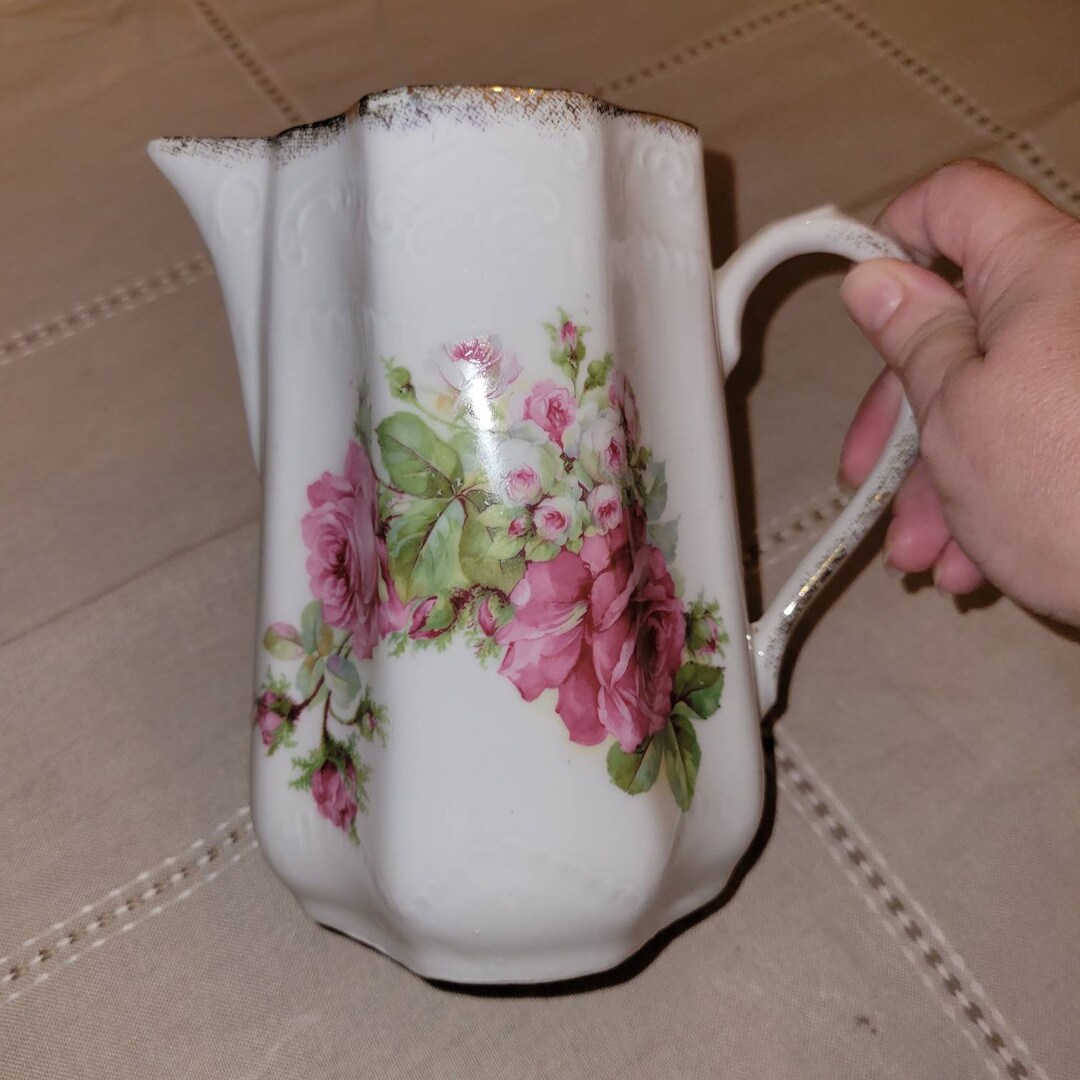 Vintage Porcelain Pitcher - Etsy