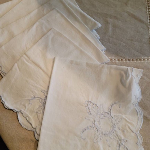 Hand Embroidered Linen Cloth Napkins Set of 6 Floral - Etsy