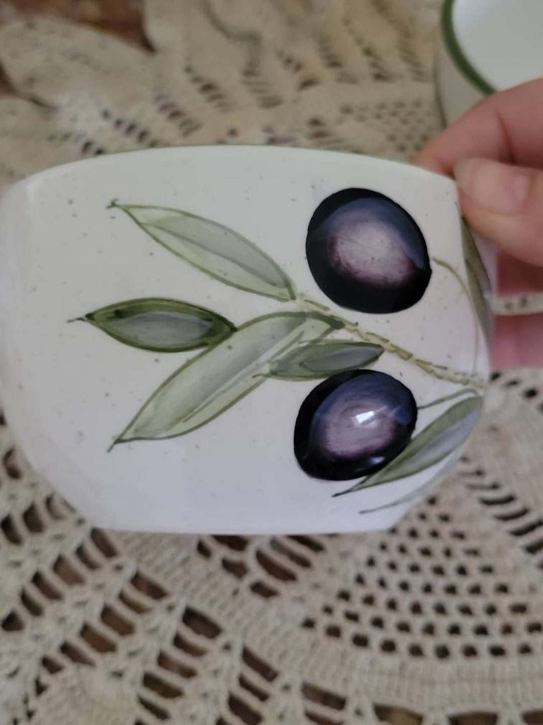Set of 2 Vintage Porcelain Olive Coffee Mugs - Etsy