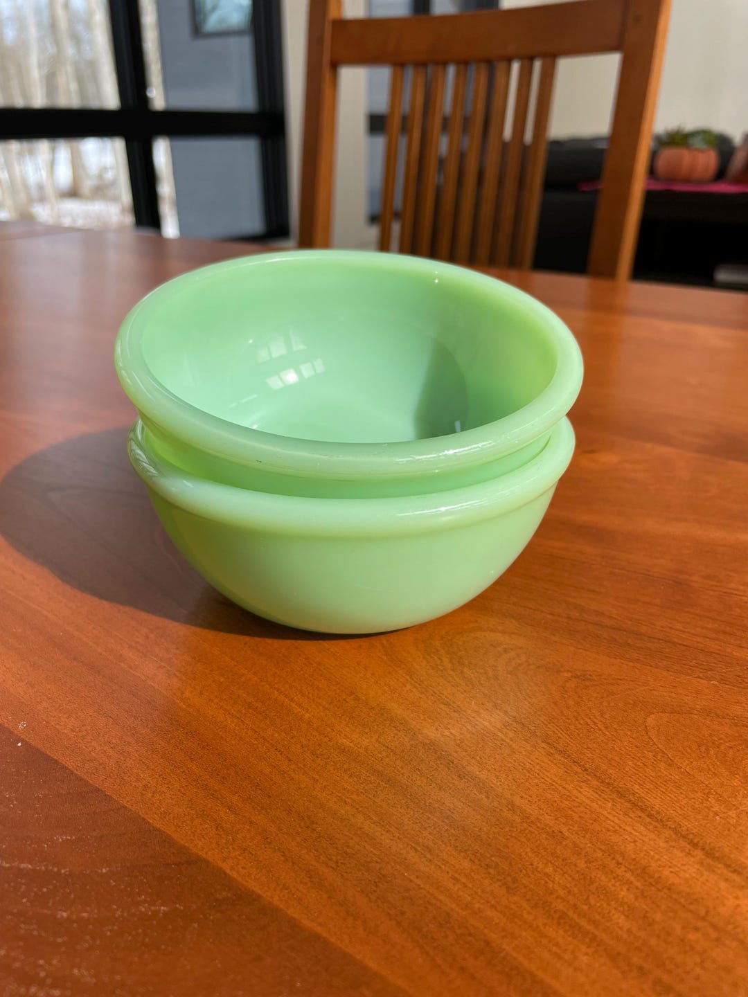 Vintage Fire King Jadeite Bowls - Set of 2, Rolled Bead Edge, 8 Ounce ...