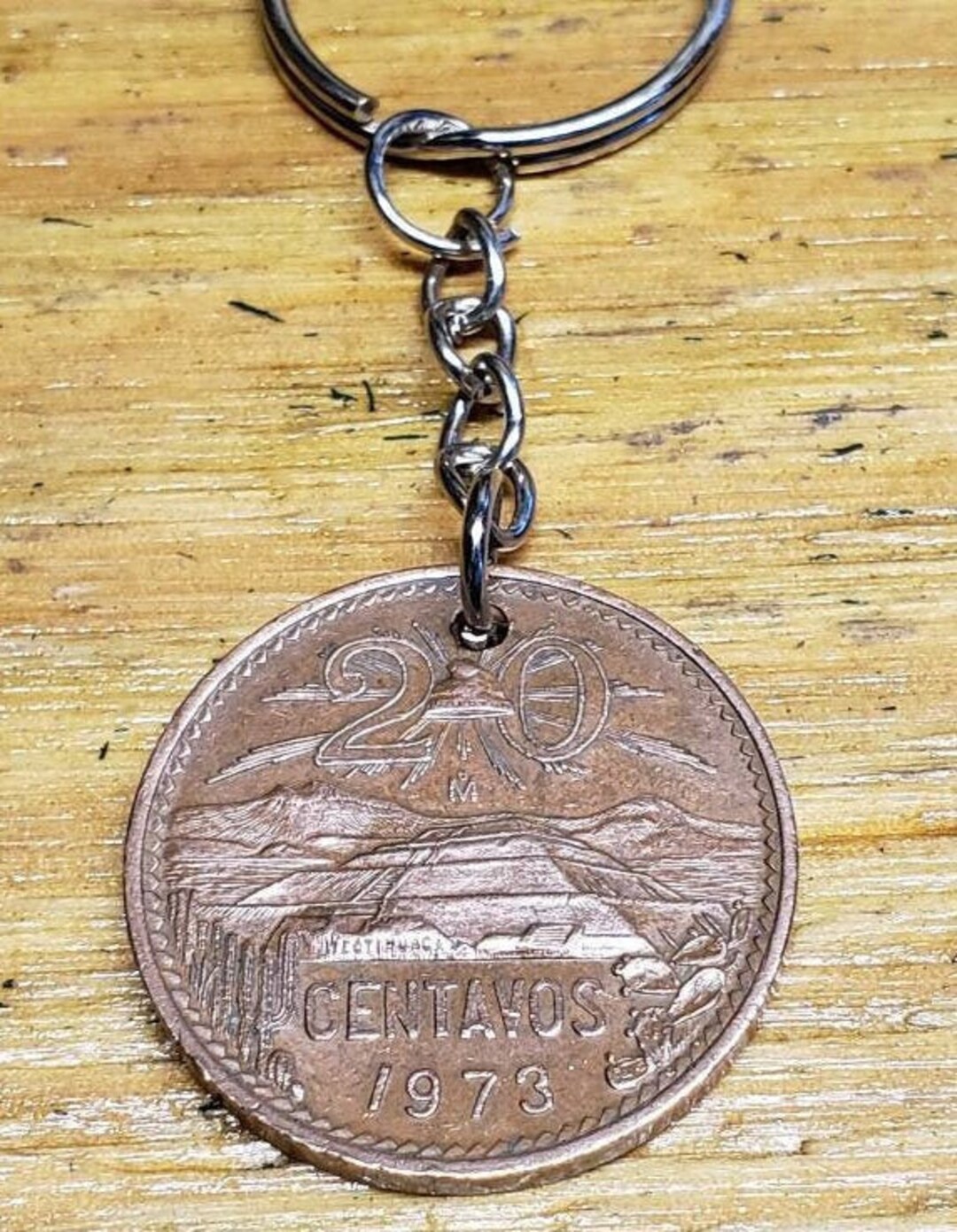 20 Centavos Keychain - Bronze Coin Keychain - Mexican Keychain ...