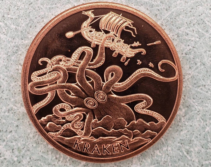 Copper Kraken Round Copper Coin Coin Ring Supplies - Etsy
