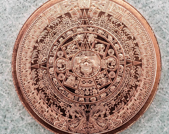 Copper Aztec Calendar Round - Copper Coin - Coin Ring Supplies - Copper ...