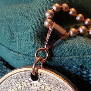 Copper Aztec Calendar Necklace - Copper Coin Necklace - Copper Aztec ...