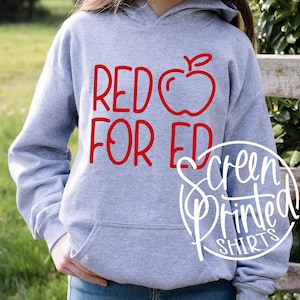 Red for Ed T-shirt, I Wear Red for Ed Shirt, Teacher Shirt, Support ...