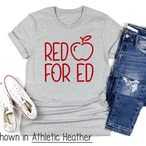 Red for Ed T-shirt I Wear Red for Ed Shirt Teacher Shirt - Etsy