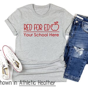 Red for Ed T-shirt, I Wear Red for Ed Shirt, Teacher Shirt, Support ...