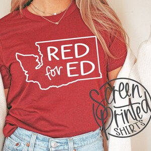 CUSTOMIZE Your State, Red for Ed T-shirt, I Wear Red for Ed Shirt ...