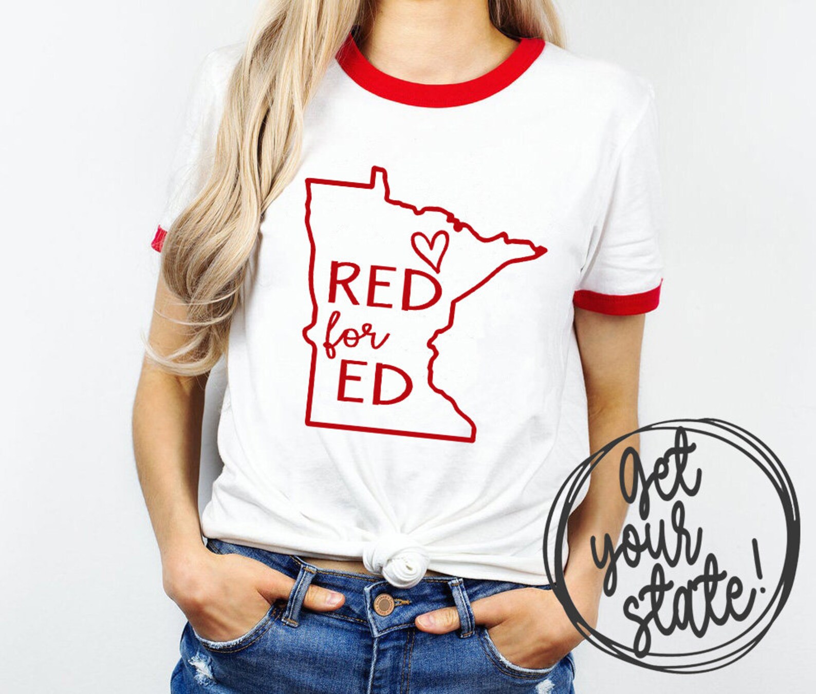 CUSTOMIZE Your State Red for Ed T-shirt I Wear Red for Ed | Etsy
