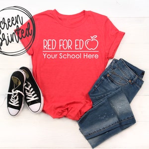 Red for Ed T-shirt, I Wear Red for Ed Shirt, Teacher Shirt, Support ...