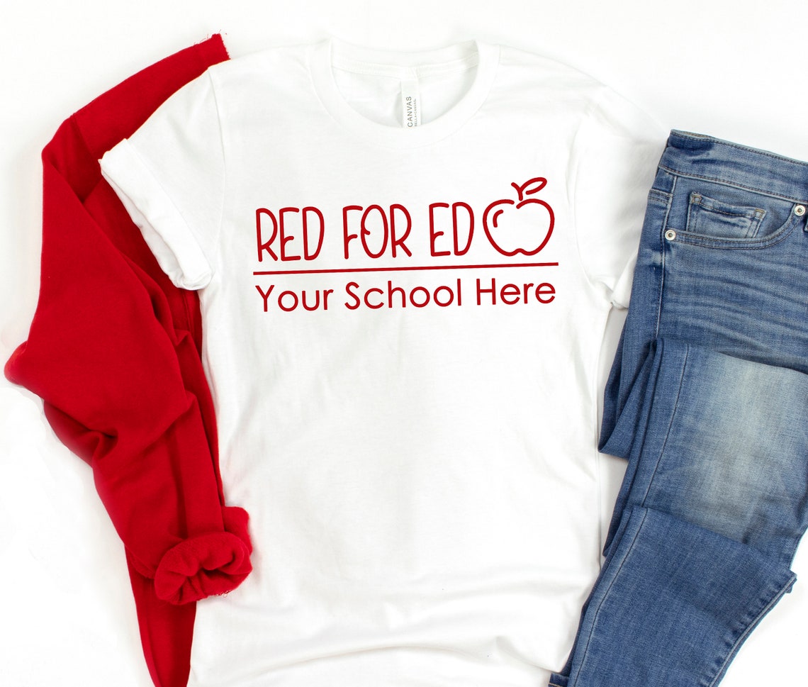 Red for Ed T-shirt I Wear Red for Ed Shirt Teacher Shirt - Etsy