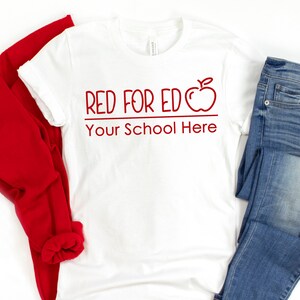 Red for Ed T-shirt I Wear Red for Ed Shirt Teacher Shirt - Etsy