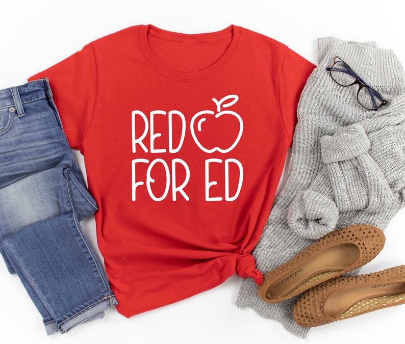 Red for Ed T-shirt I Wear Red for Ed Shirt Teacher Shirt | Etsy