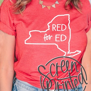 CUSTOMIZE Your State, Red for Ed T-shirt, I Wear Red for Ed Shirt ...