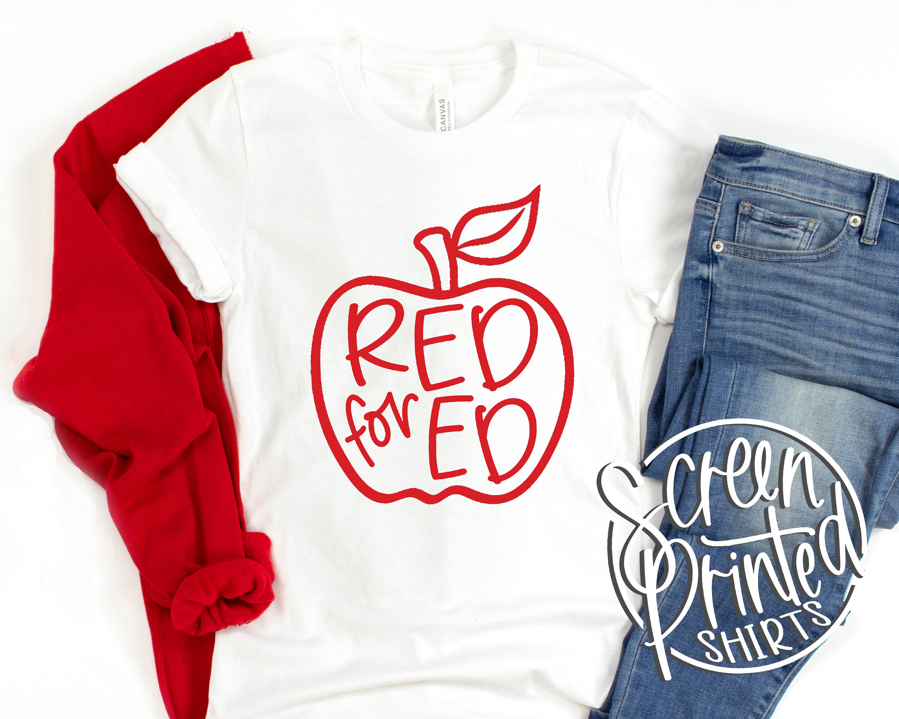 Red for Ed T-shirt Wednesdays I Wear Red for Ed Custom - Etsy
