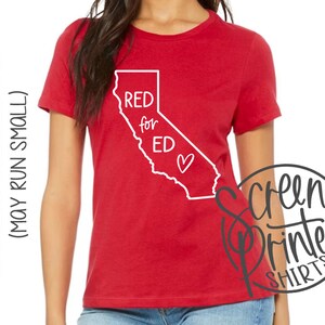 CUSTOMIZE Your State, Red for Ed T-shirt, I Wear Red for Ed Shirt ...