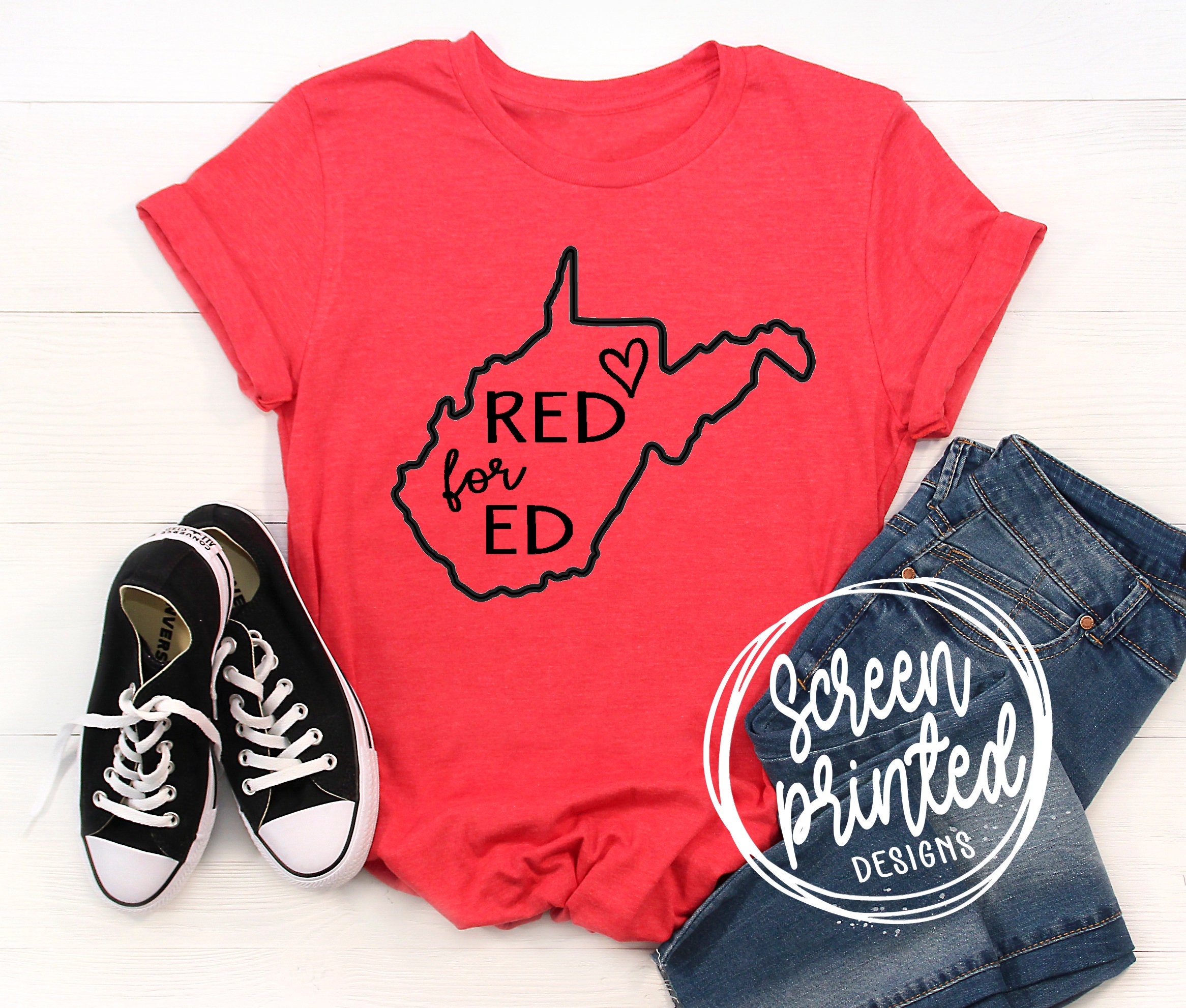 CUSTOMIZE Your State Red for Ed T-shirt I Wear Red for Ed | Etsy