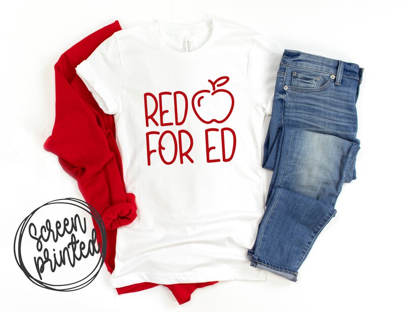 Red for Ed T-shirt I Wear Red for Ed Shirt Teacher Shirt | Etsy