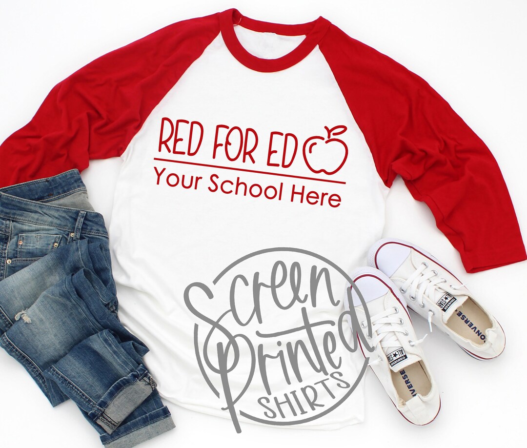 Red for Ed T-shirt, I Wear Red for Ed Shirt, Teacher Shirt, Support ...