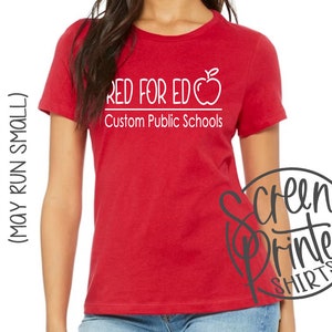 Red for Ed T-shirt, I Wear Red for Ed Shirt, Teacher Shirt, Support ...