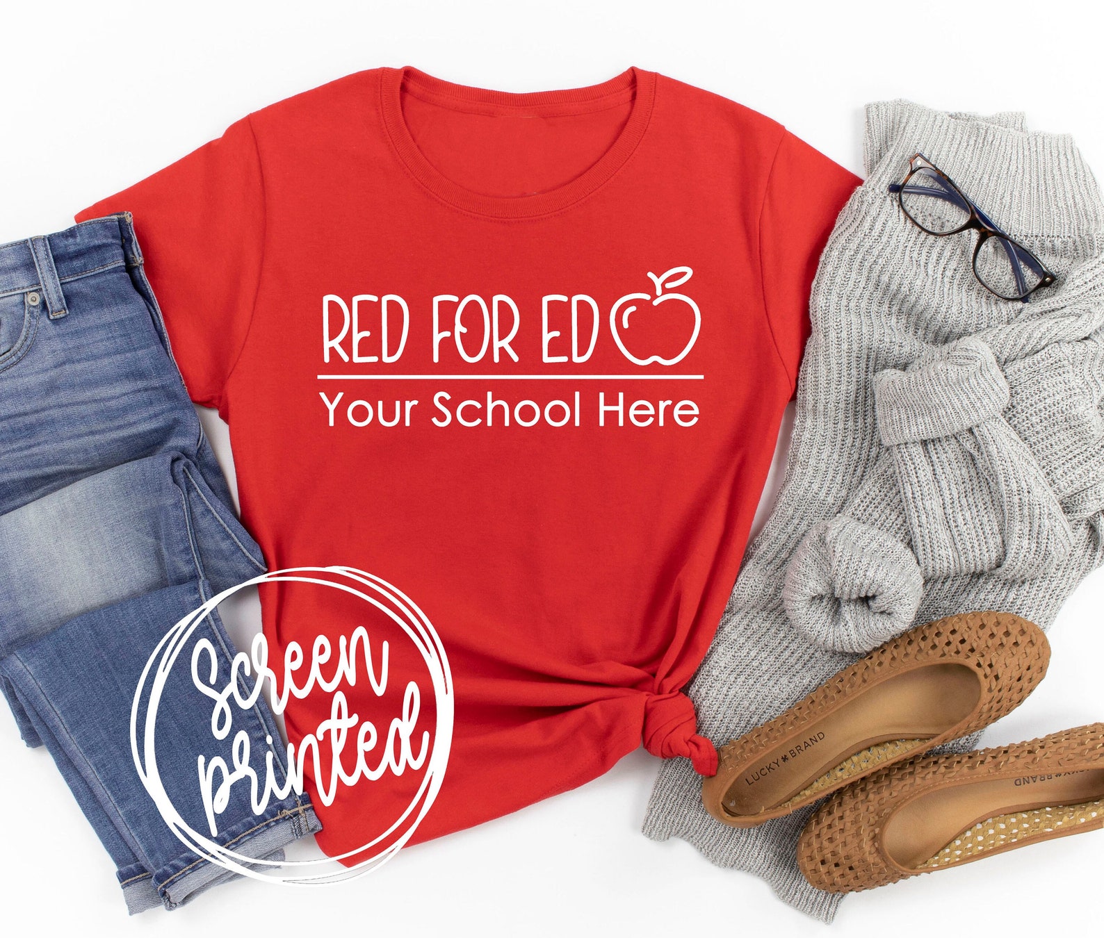 Red for Ed T-shirt I Wear Red for Ed Shirt Teacher Shirt - Etsy