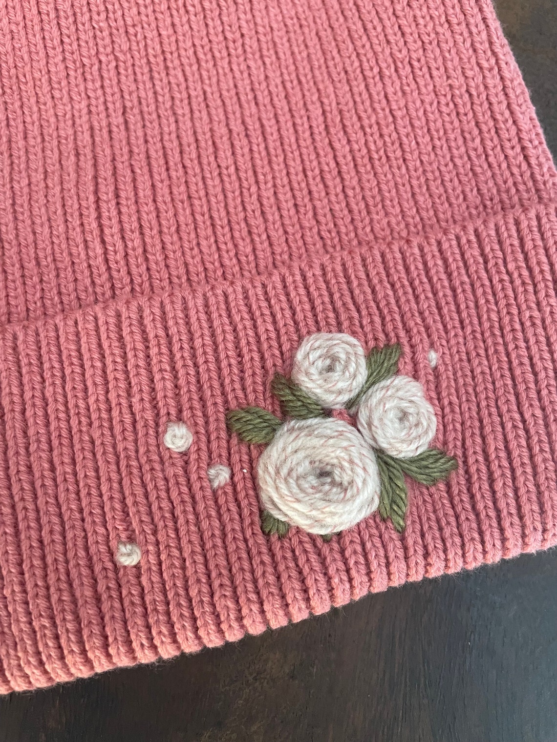 Hand Embroidered Beanie, Winter Hat, Flowers - Etsy