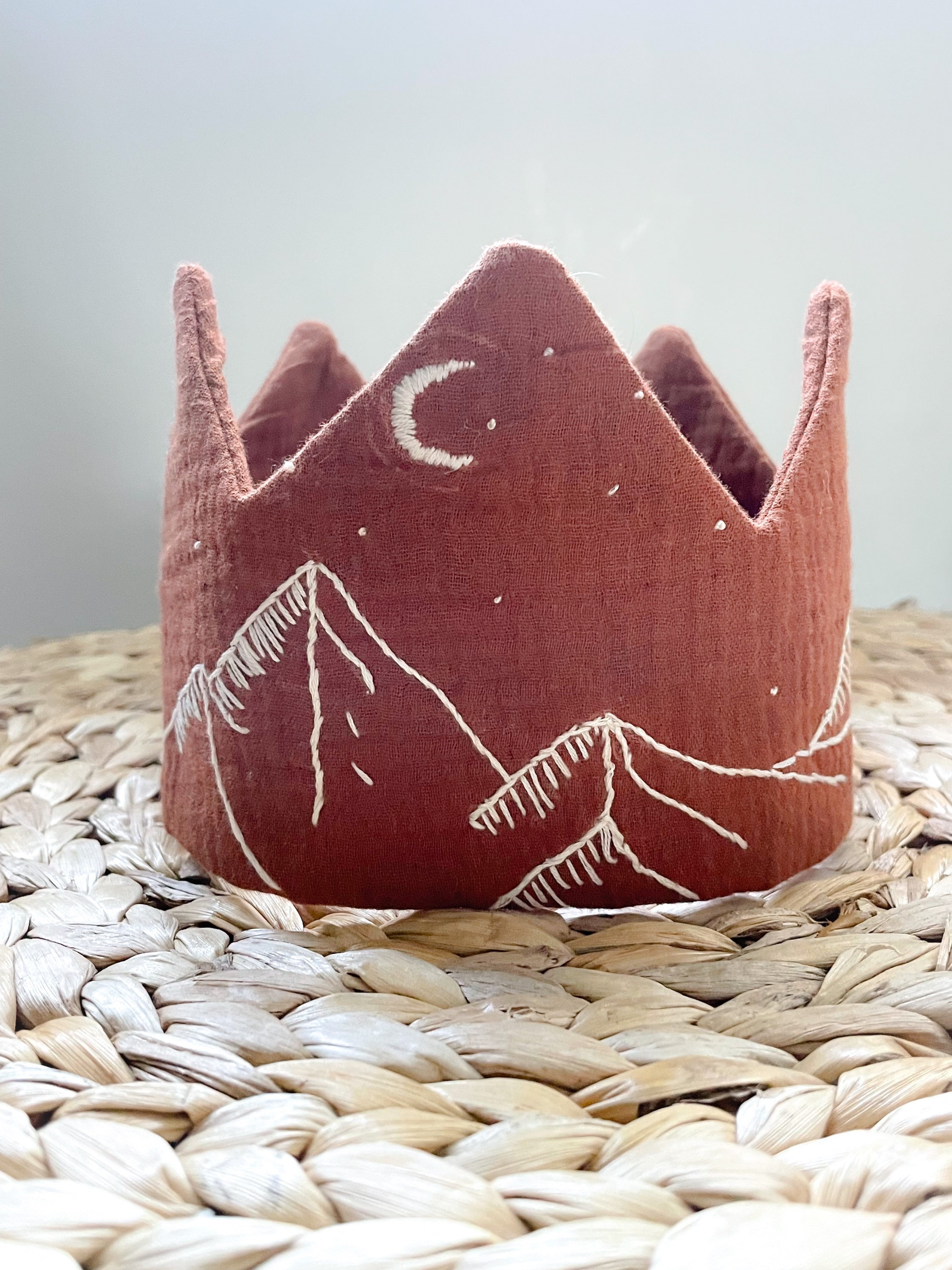 Birthday Crown, Fabric Crown, Roleplay, Hand Embroidery, Mountains ...