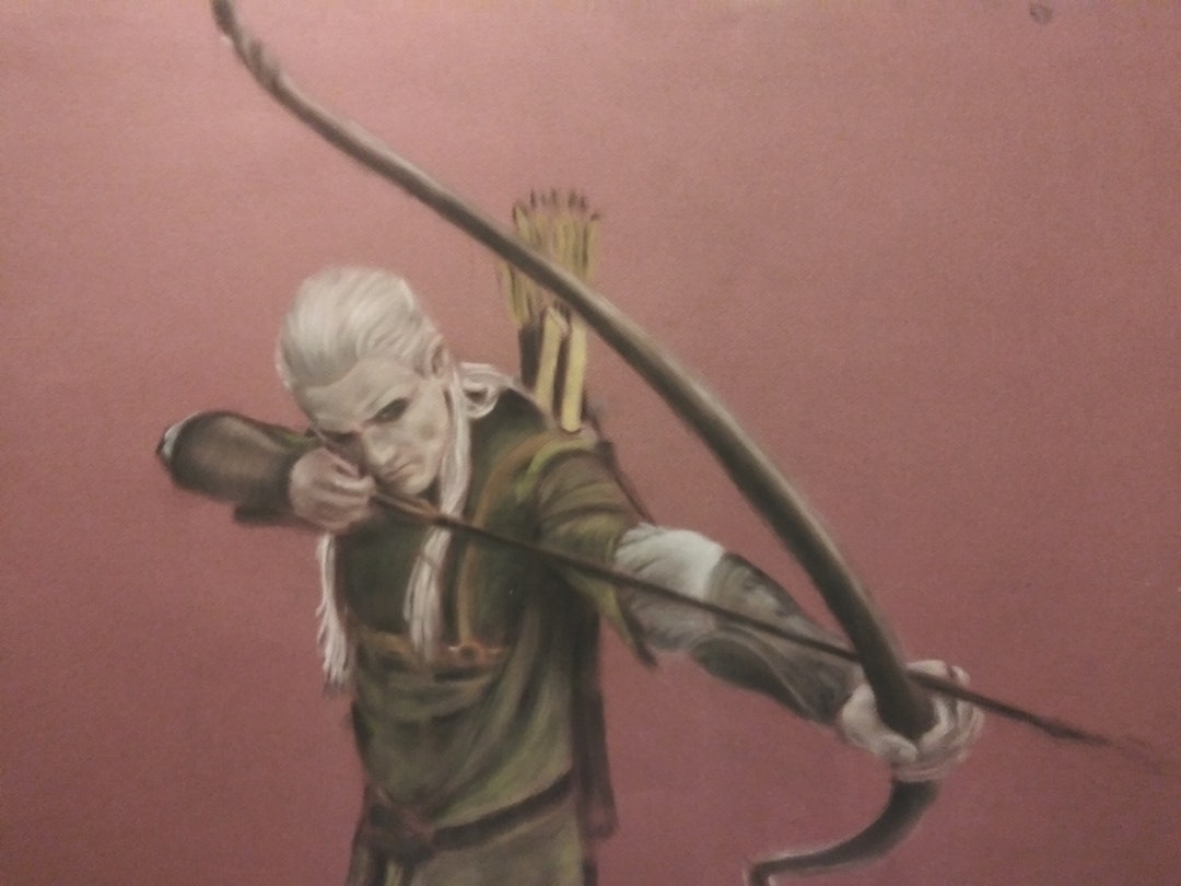 Original Pastel Portrait of Legolas From Lord of the Rings for Wall Art ...