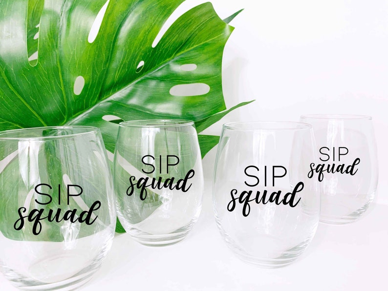 Sip Squad Wine Glasses - Etsy