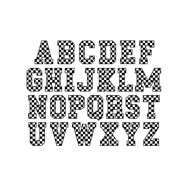Checkered Font Png - Etsy
