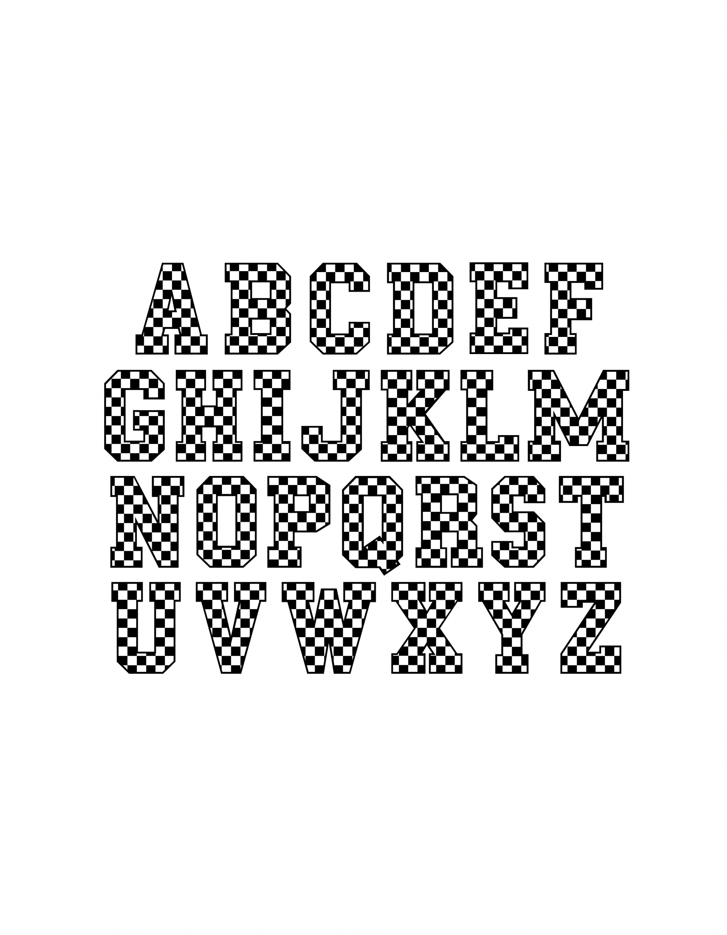 Checkered Letters Png Checkered Alphabet Png Black Checkered - Etsy ...