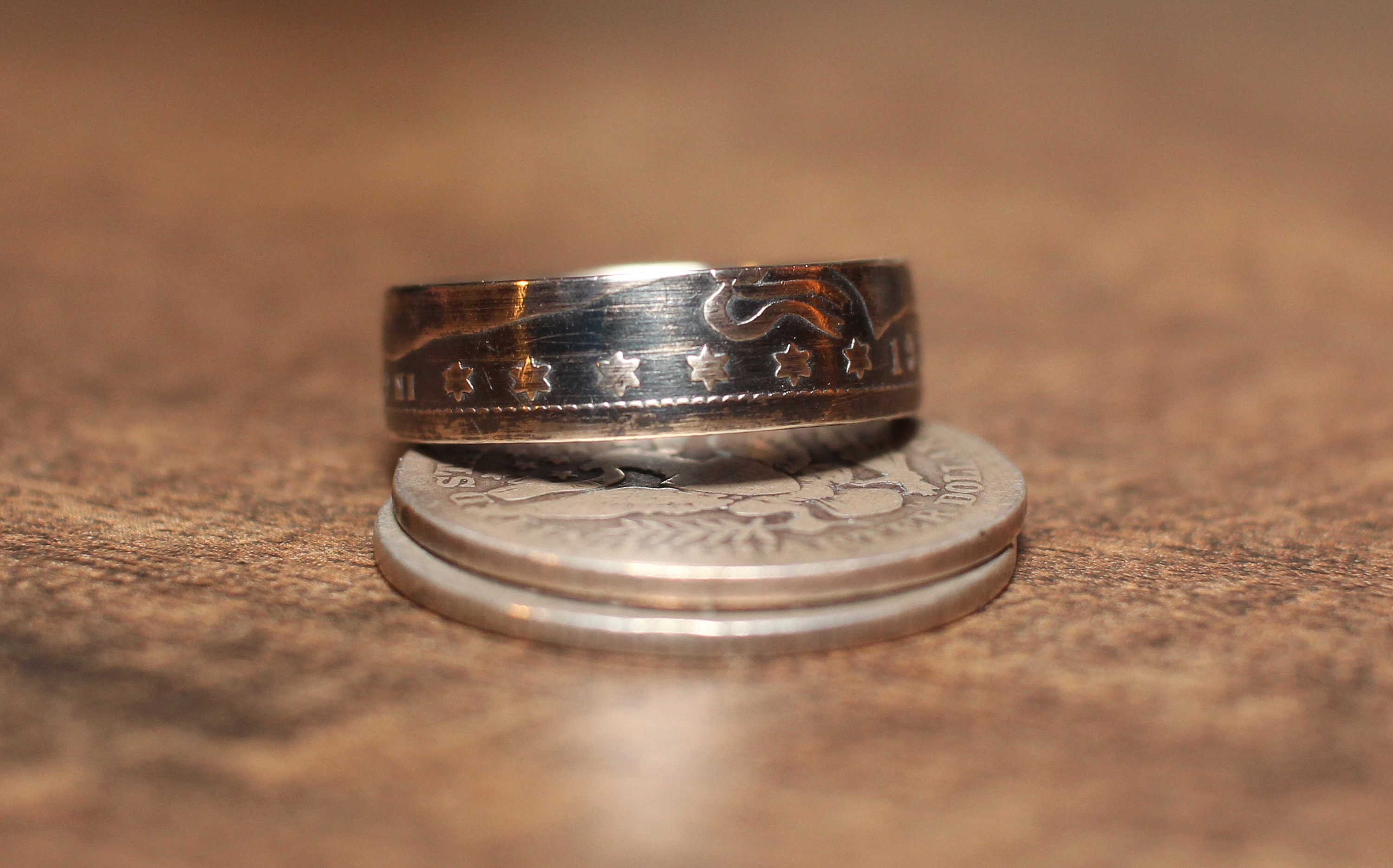 Silver Coin Ring Barber Quarter - Etsy UK