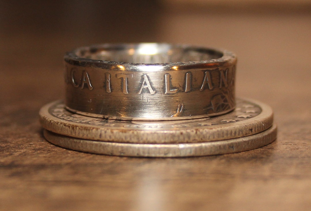 Italy Silver Coin Ring Vintage Italian - Etsy