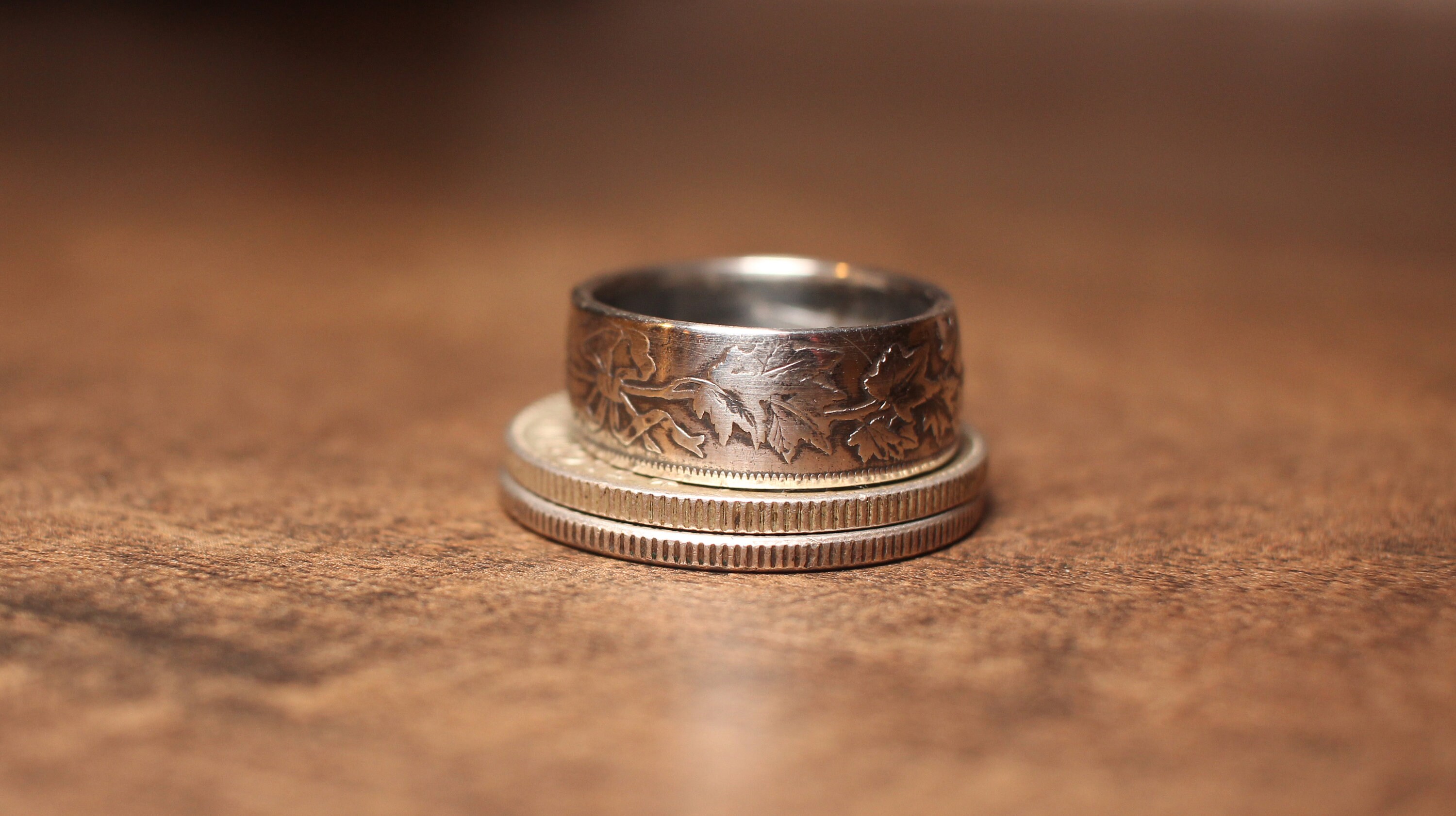 Canada Coin Ring Silver 50 Cent Canadian - Etsy
