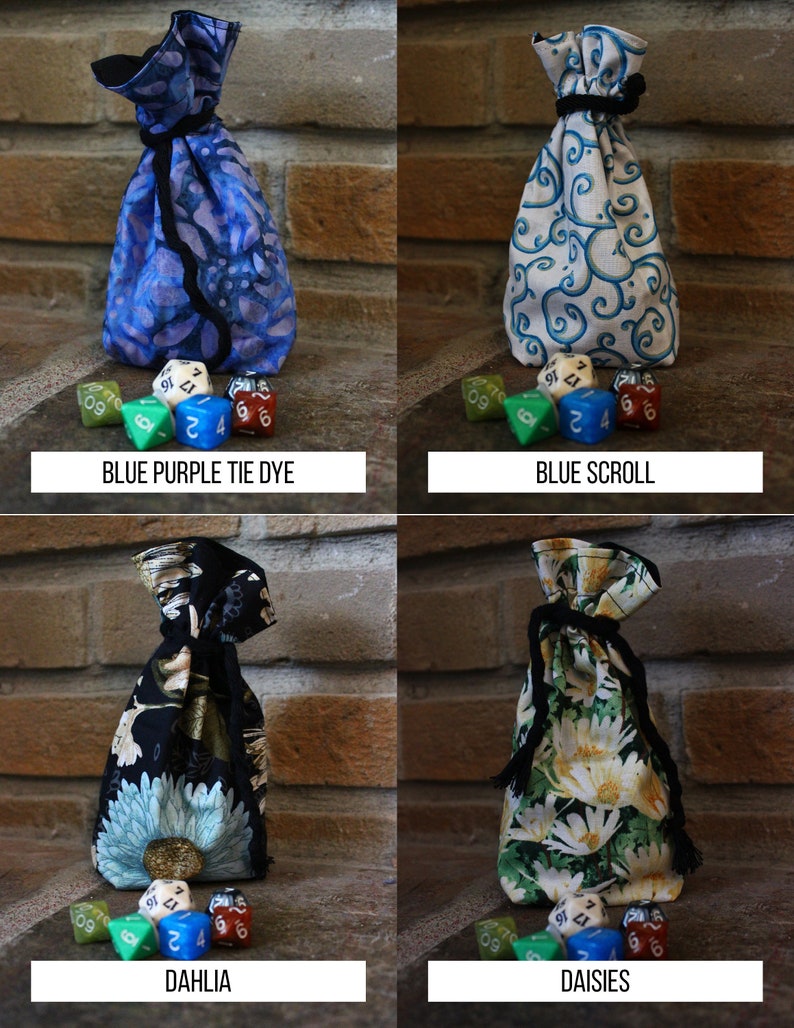 Drawstring Dice Bags, D&D Dice Bag - Etsy