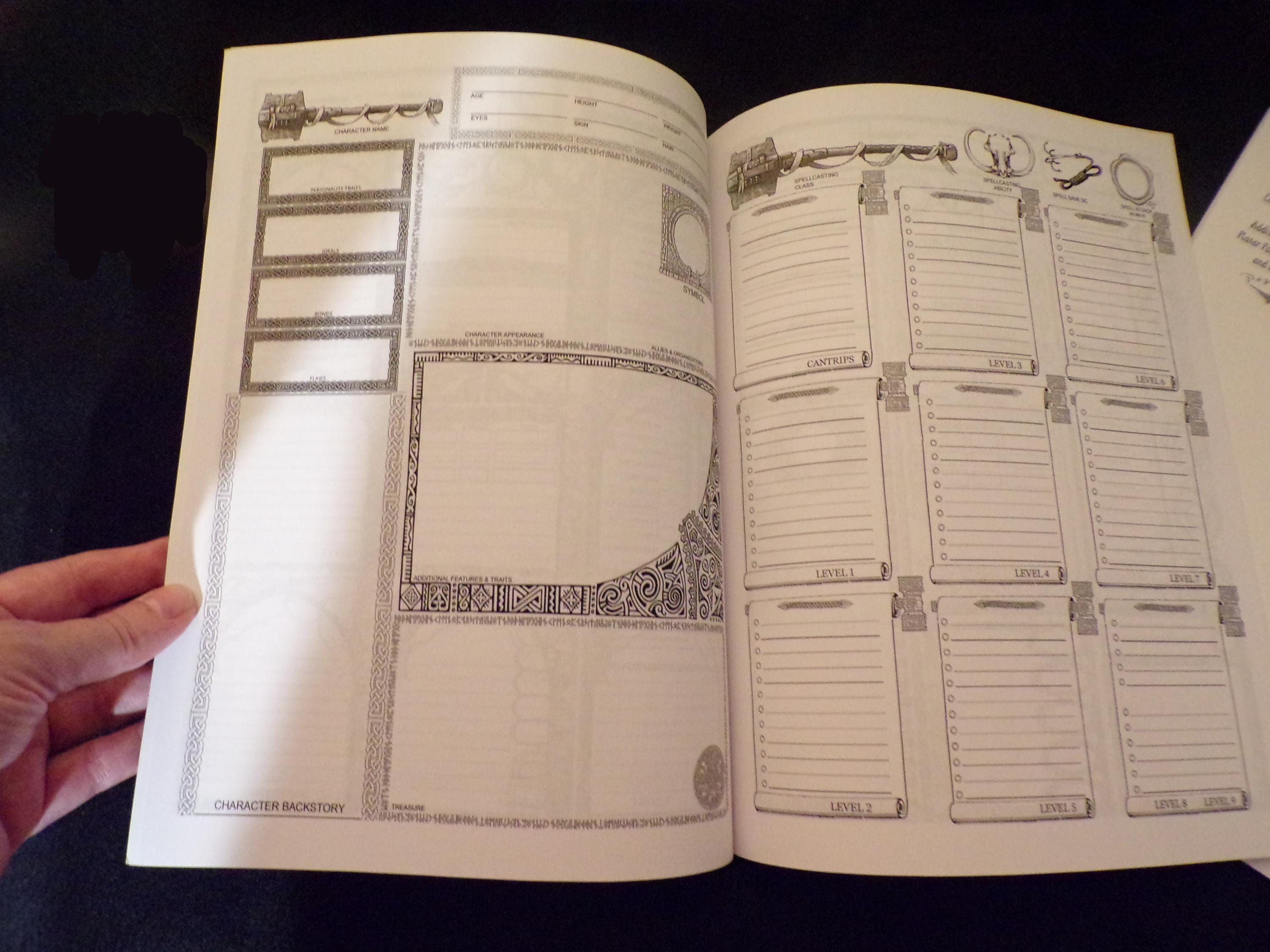 5e Character Sheets: TTRPG Stats & Coloring Book - Etsy