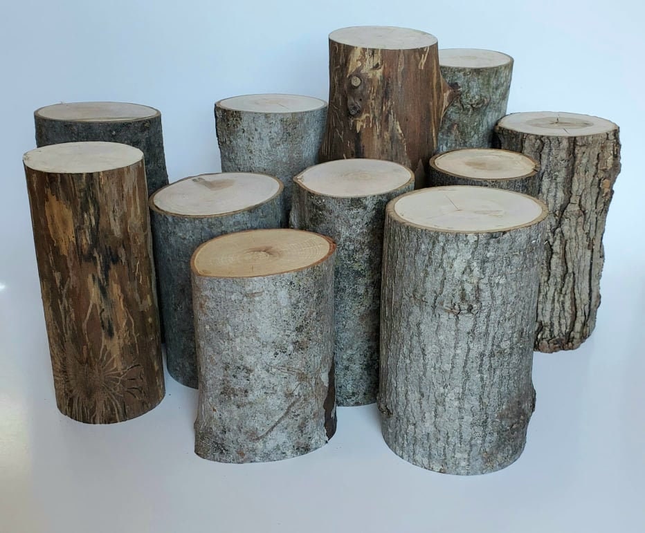 3 to 4 Inches Diameter / Height 6 to 8 Inches / Hardwood Logs / Wood ...