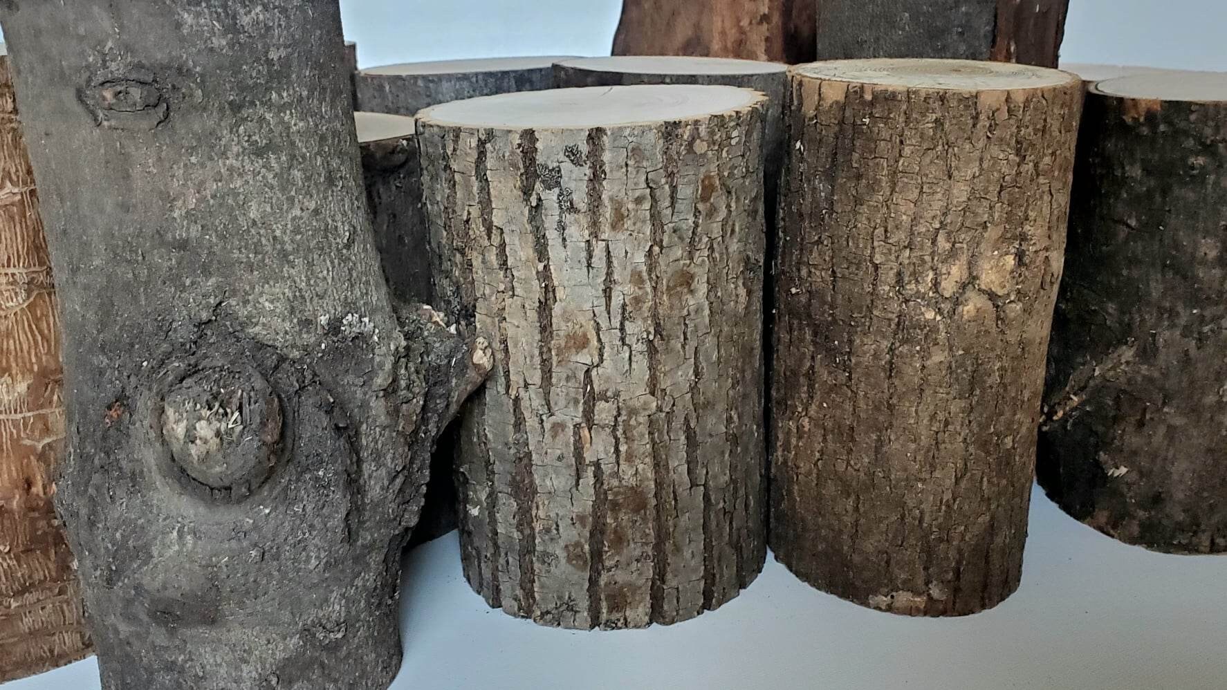 3 to 4 Inches Diameter / Height 6 to 8 Inches / Hardwood Logs / Wood ...