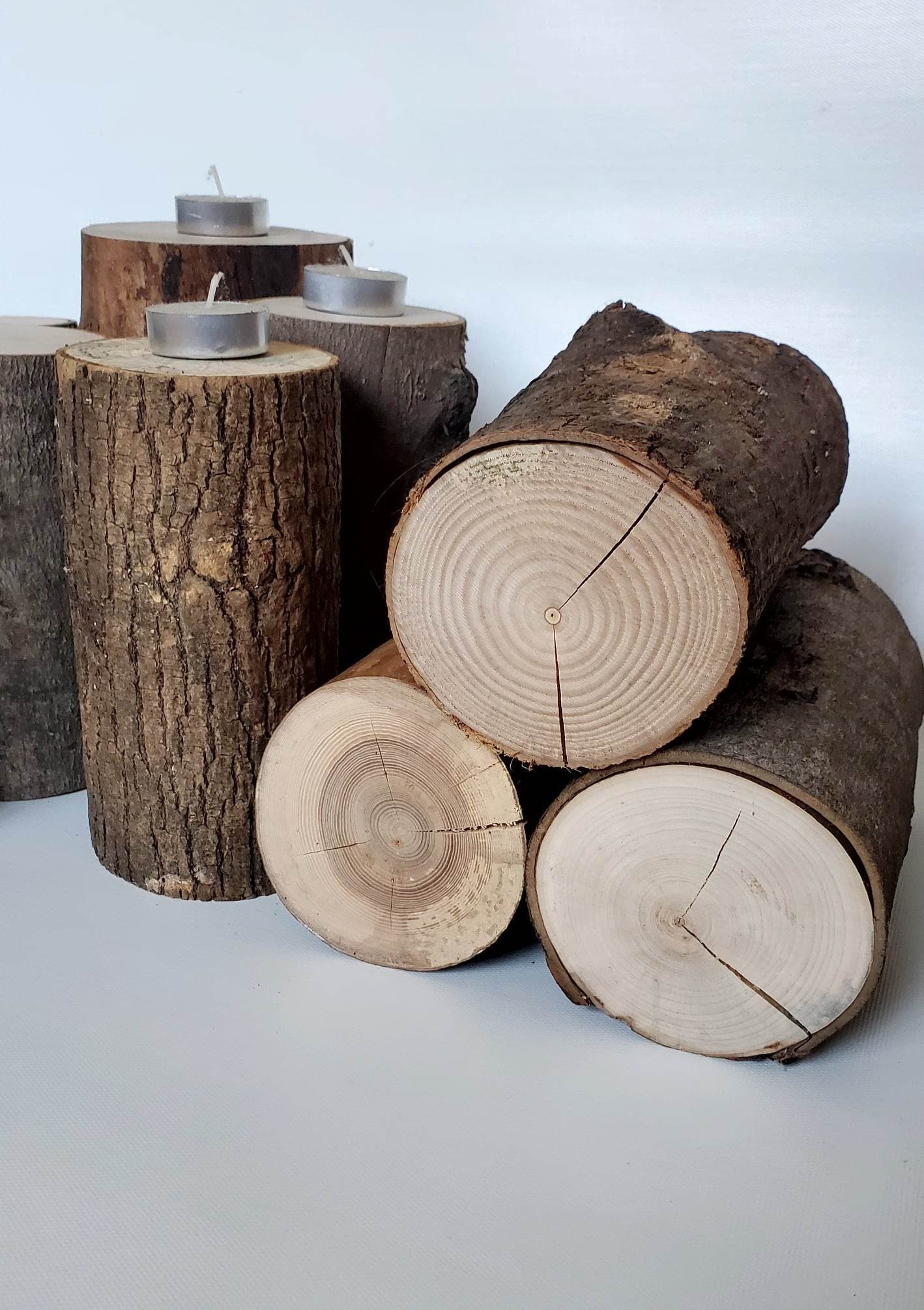 3 to 4 Inches Diameter / Height 6 to 8 Inches / Hardwood Logs / Wood ...
