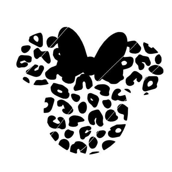 Animal Print Leopard Print Minnie Mouse Ears SVG Cricut | Etsy