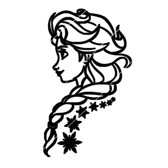 Elsa Frozen Hair Snowflake Winter SVG Cricut Cut File | Etsy