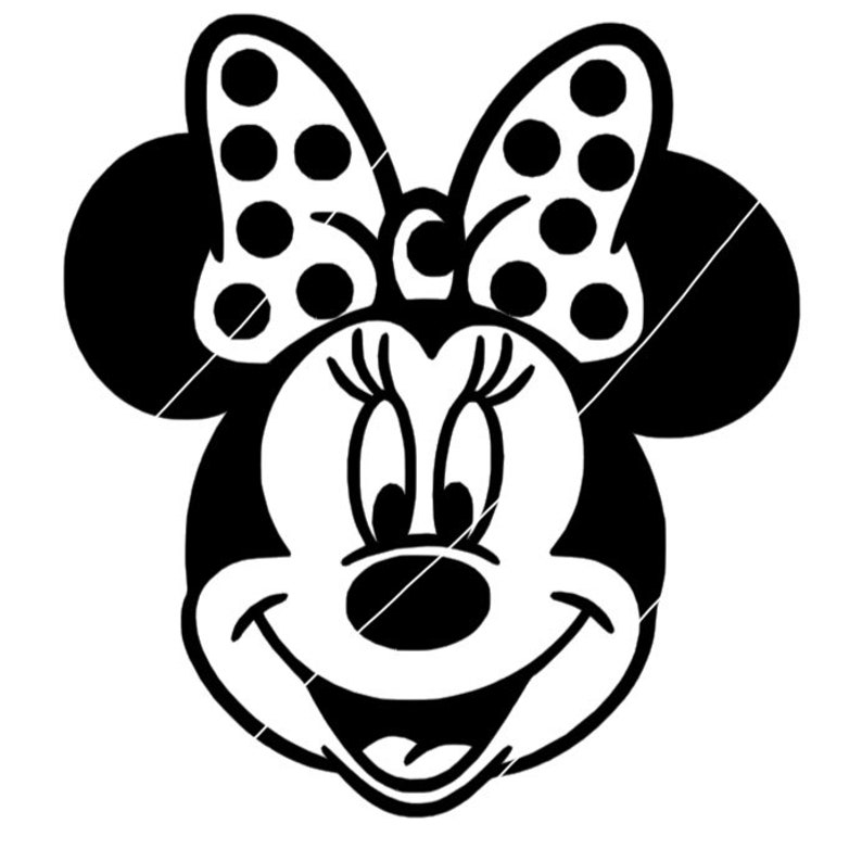 Smiling Minnie | Mouse Polkadot Bow Png SVG Cricut Cut File ...