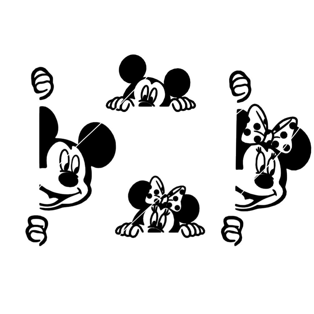 Mickey | Minnie | Mouse | Peeking Value Bundle Pack SVG Cricut Cut File ...