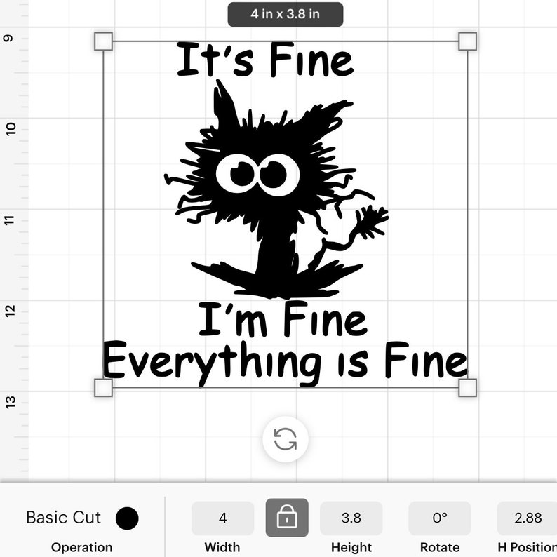 Cat I’m Fine Everything is Fine Funny Frazzled SVG PNG Cricut Cameo ...