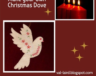 Doves PDF Pattern Felt Christmas Ornament Sewing Tutorial - Etsy