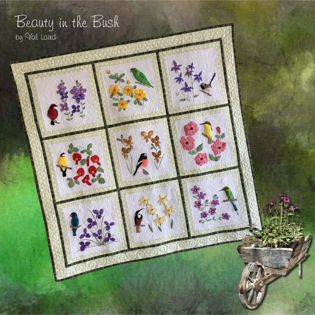 Beauty in the Bush Australian Birds and Wildflowers Appliqued Wall ...